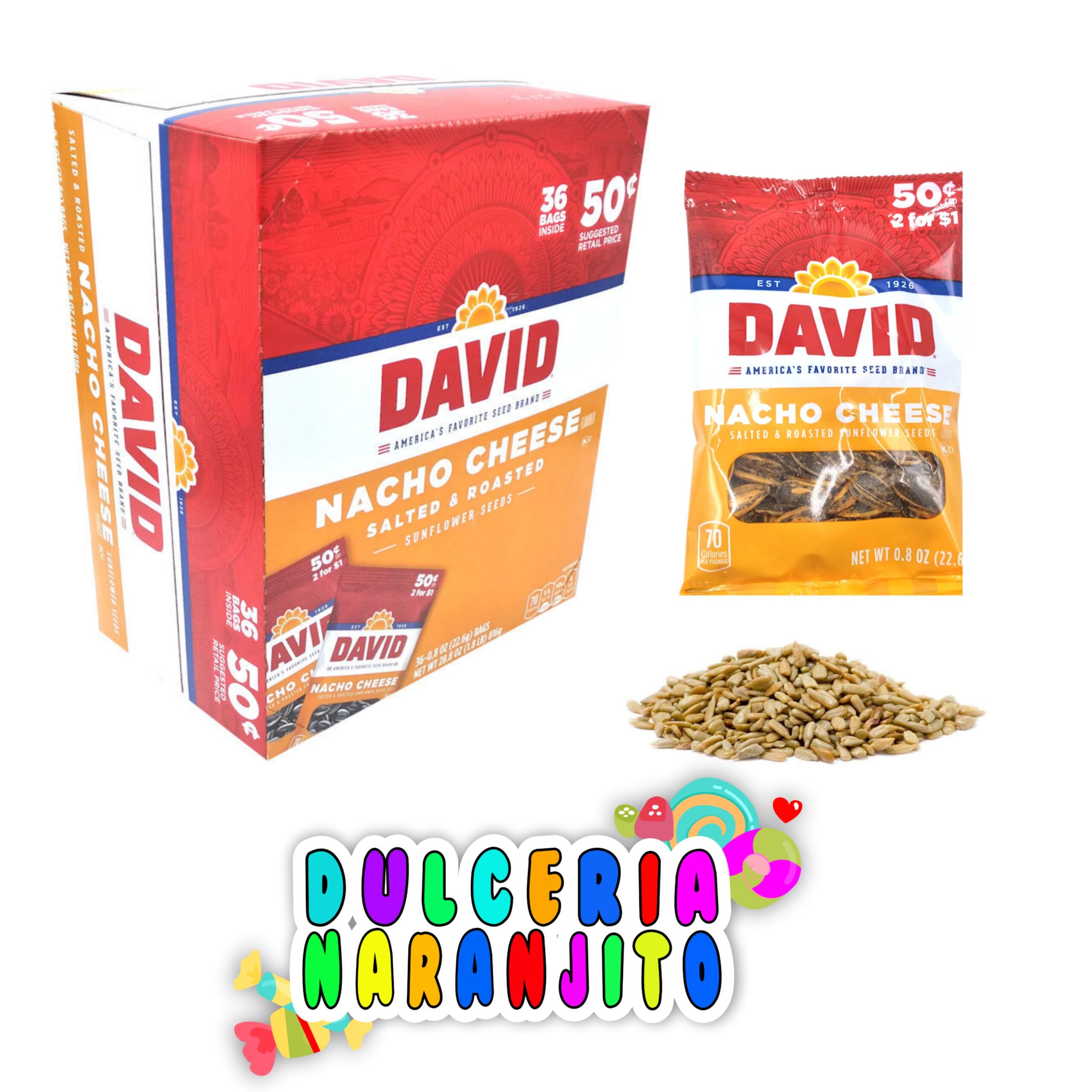 David Nacho Cheese Roasted Salted - dulcerianaranjito