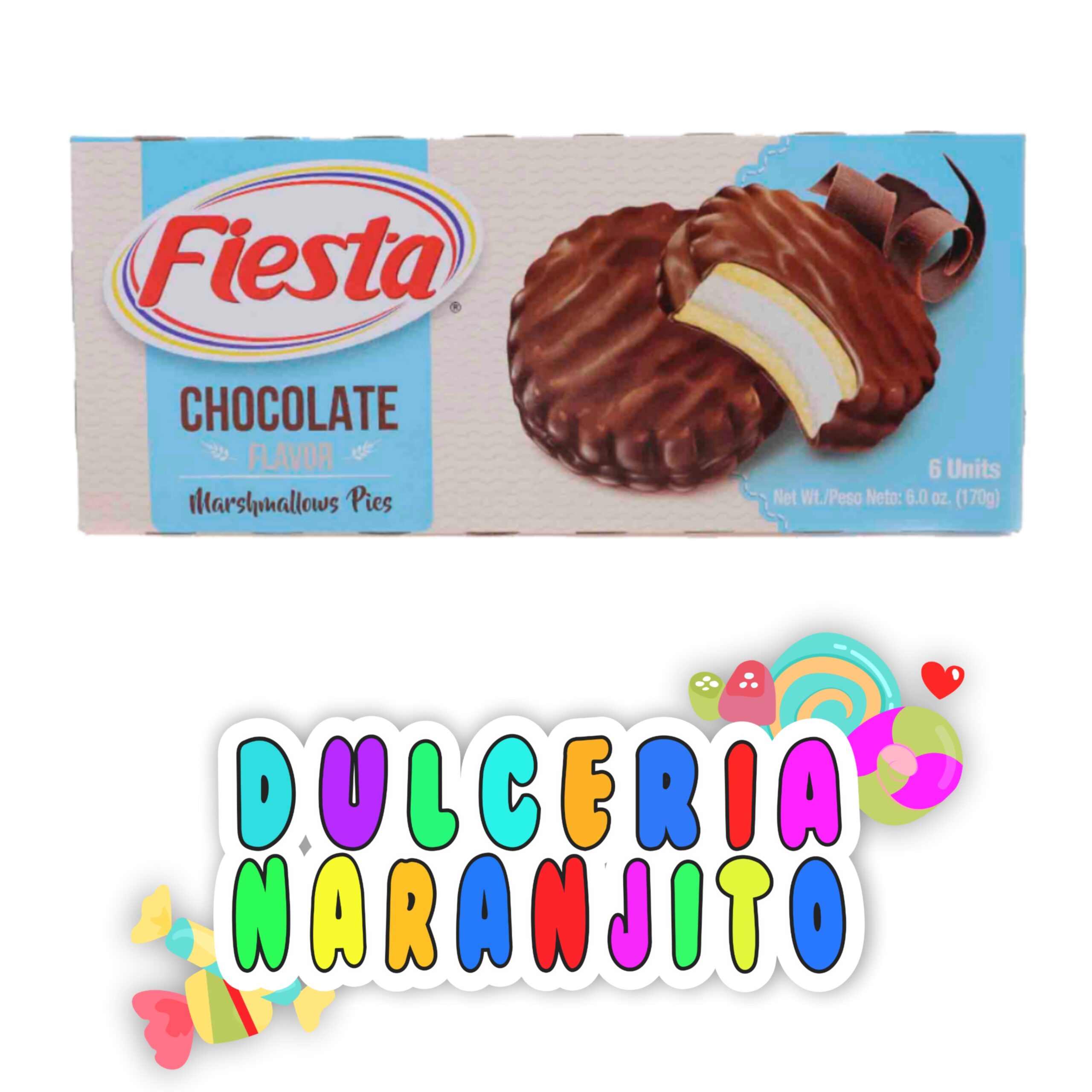 Fiesta Chocolate Flavor Marshmallows Pies - dulcerianaranjito