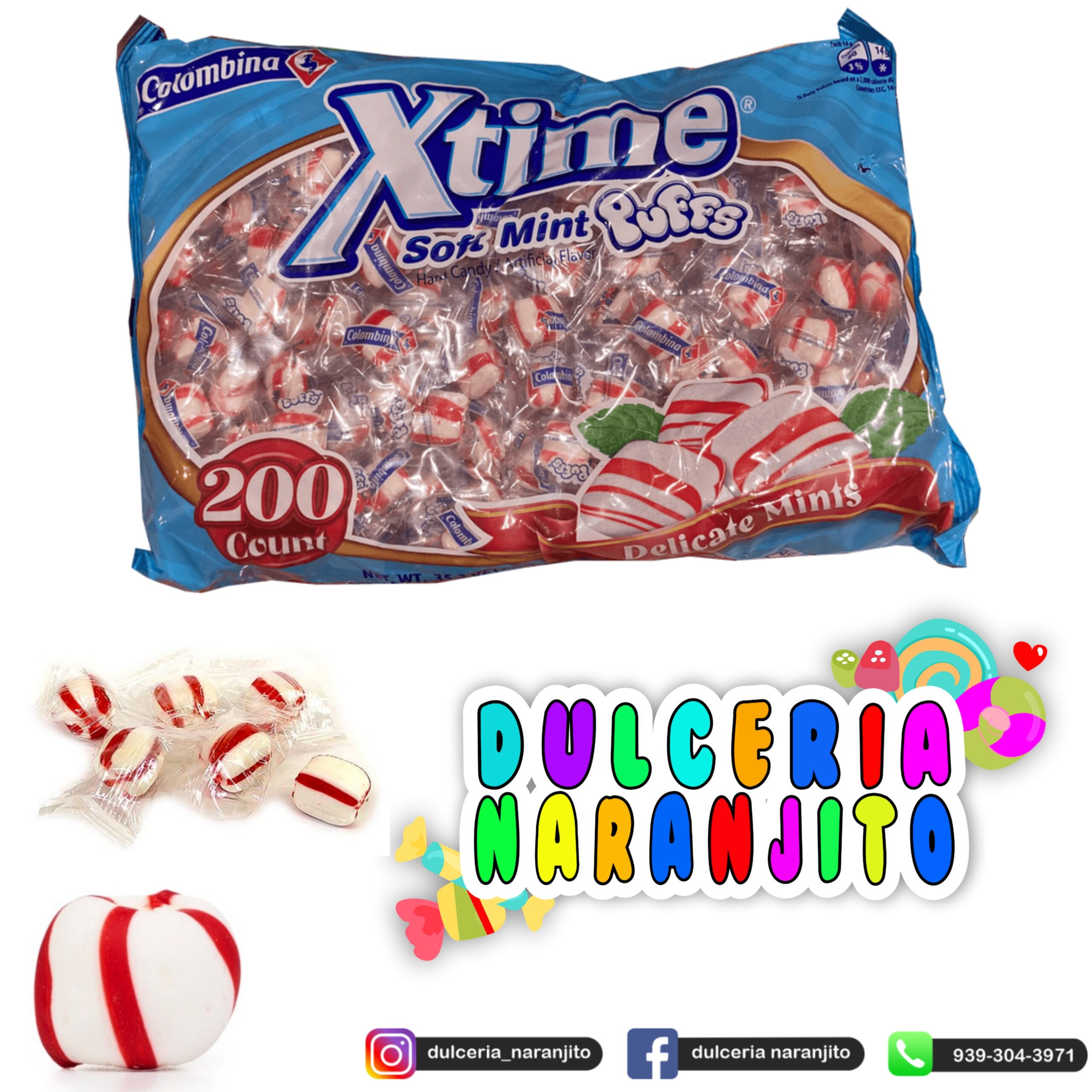 Colombina Xtime Soft Mint Puffs - dulcerianaranjito