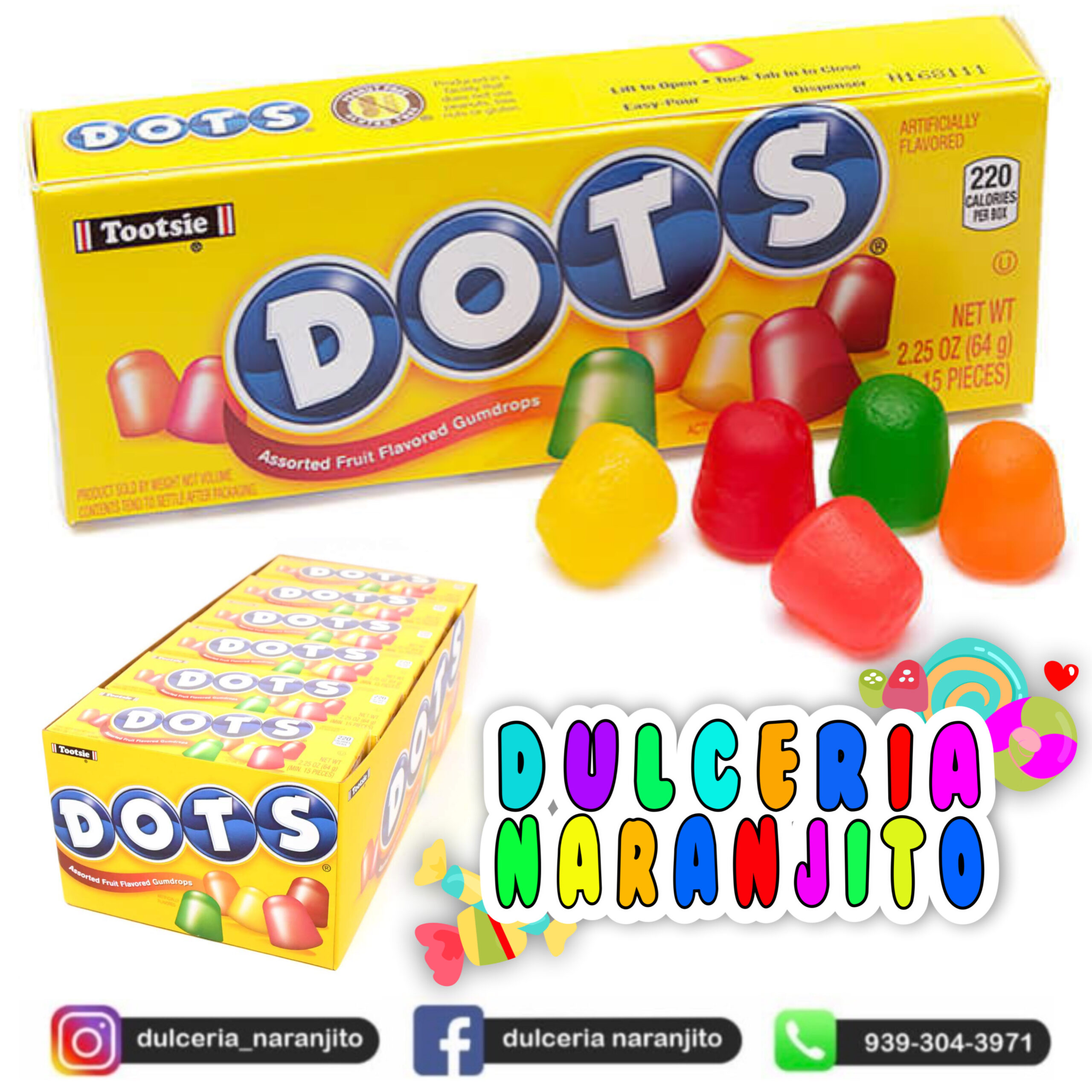Dots Assorted Fruit Flavored Gumdrops - dulcerianaranjito