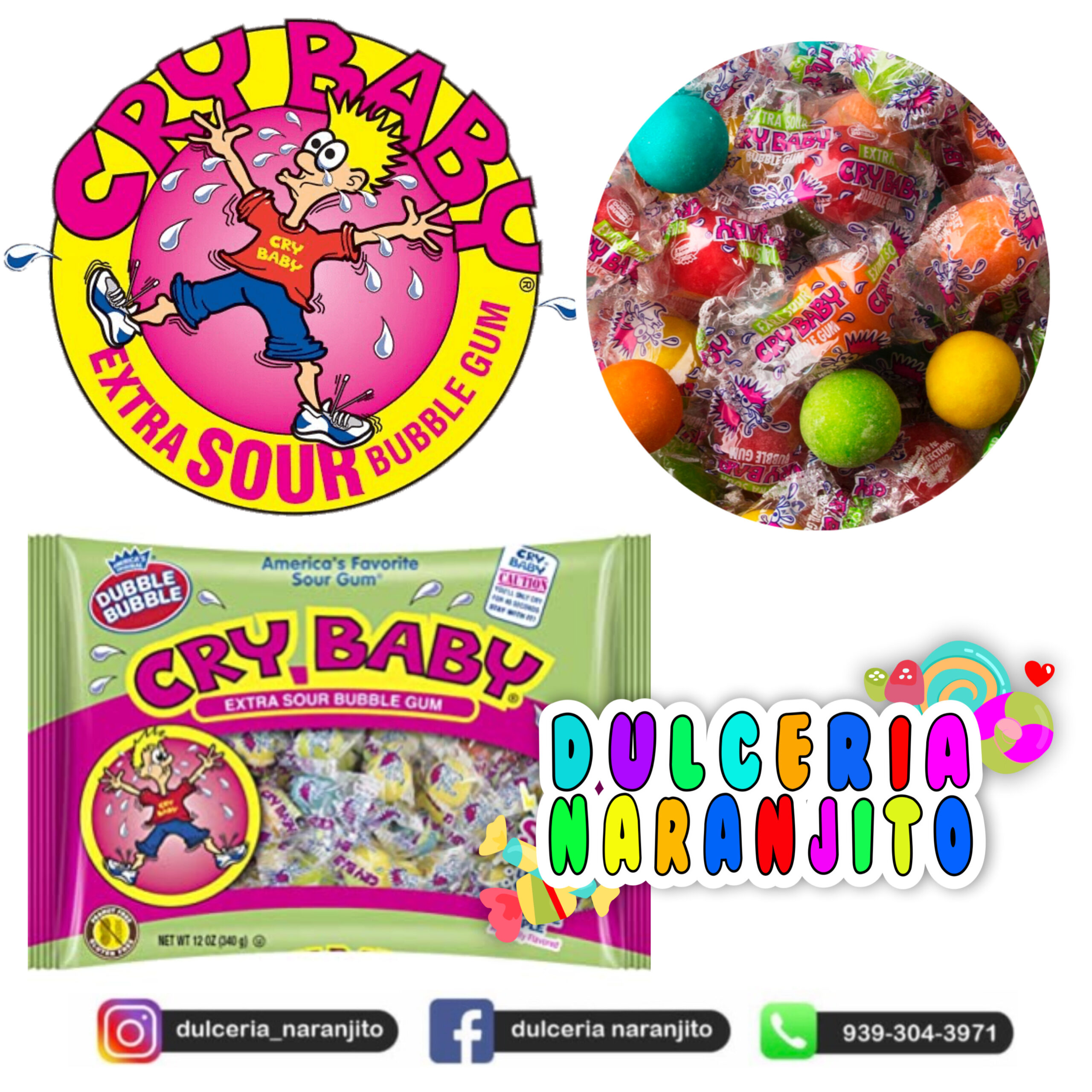 Cry Baby Extra Sour Bubble Gum - dulcerianaranjito