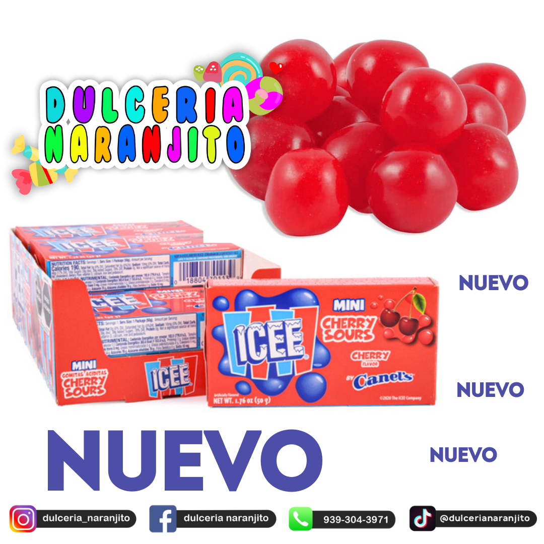 Icee Mini Cherry Sours Cherry Flavor By Canel's🍒 - dulcerianaranjito