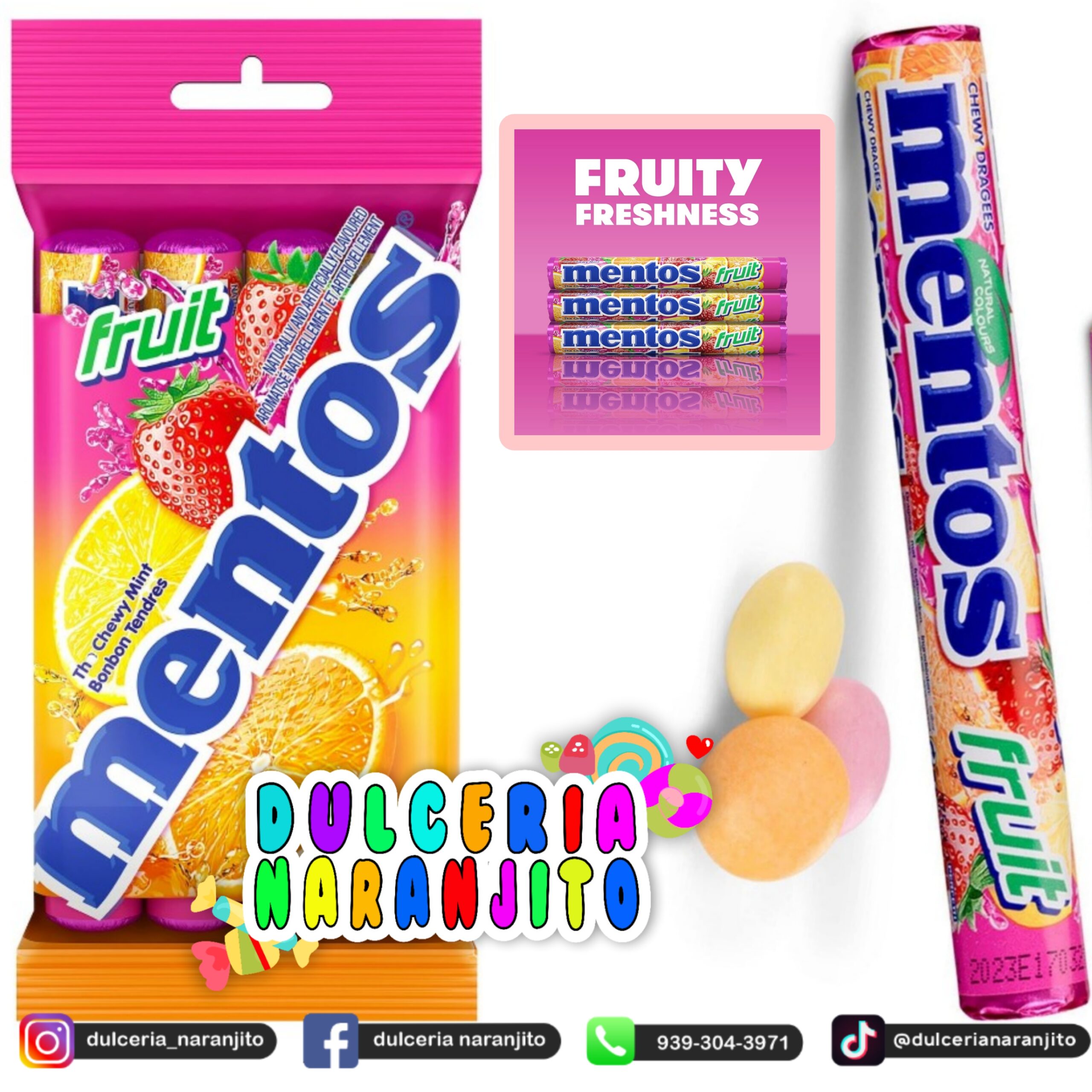 mentos fruit - dulcerianaranjito